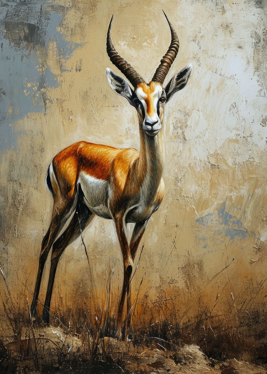 'Graceful Gazelle Art' Poster, picture, metal print, paint by Tollaru ...