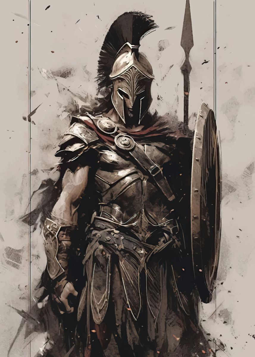 'minimalist warrior 300' Poster, picture, metal print, paint by Aksara ...