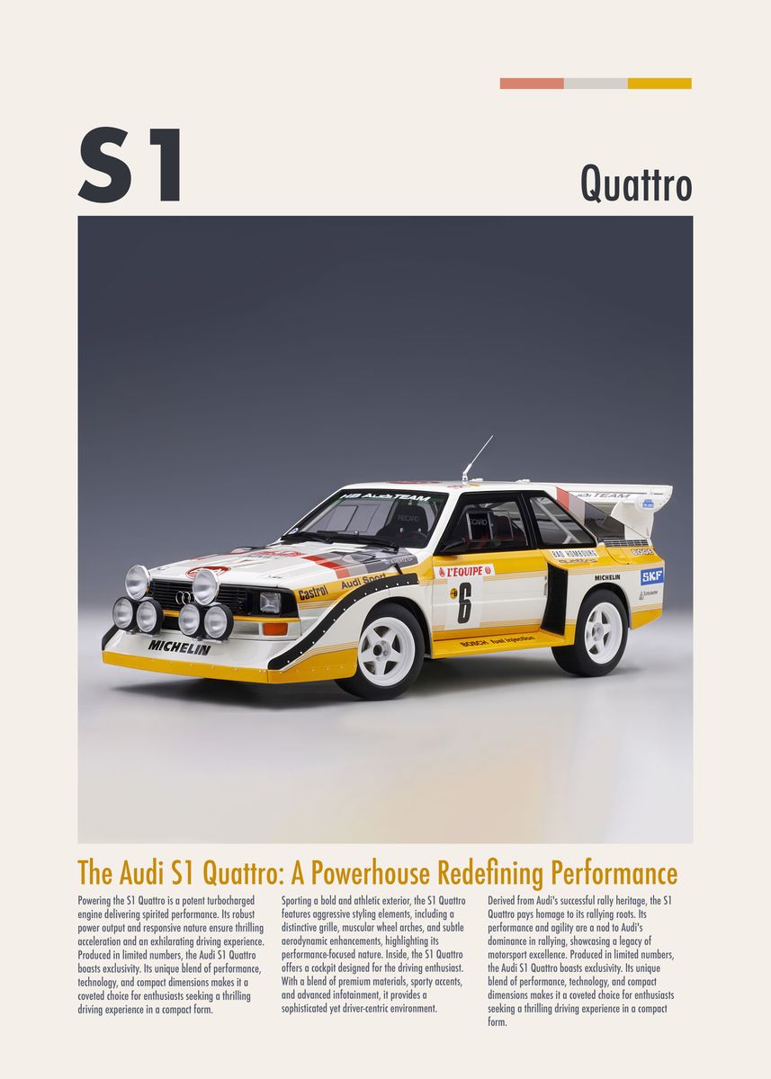 'Audi S1 Quattro' Poster, picture, metal print, paint by Full Throttle ...