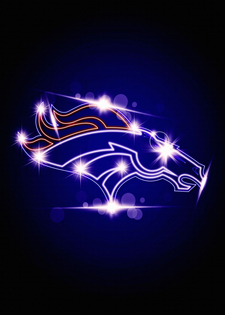 'Denver Broncos Neon' Poster, picture, metal print, paint by Brock ...