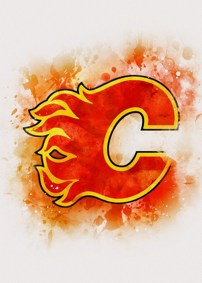 'Calgary Flames watercolor' Poster, picture, metal print, paint by minh ...