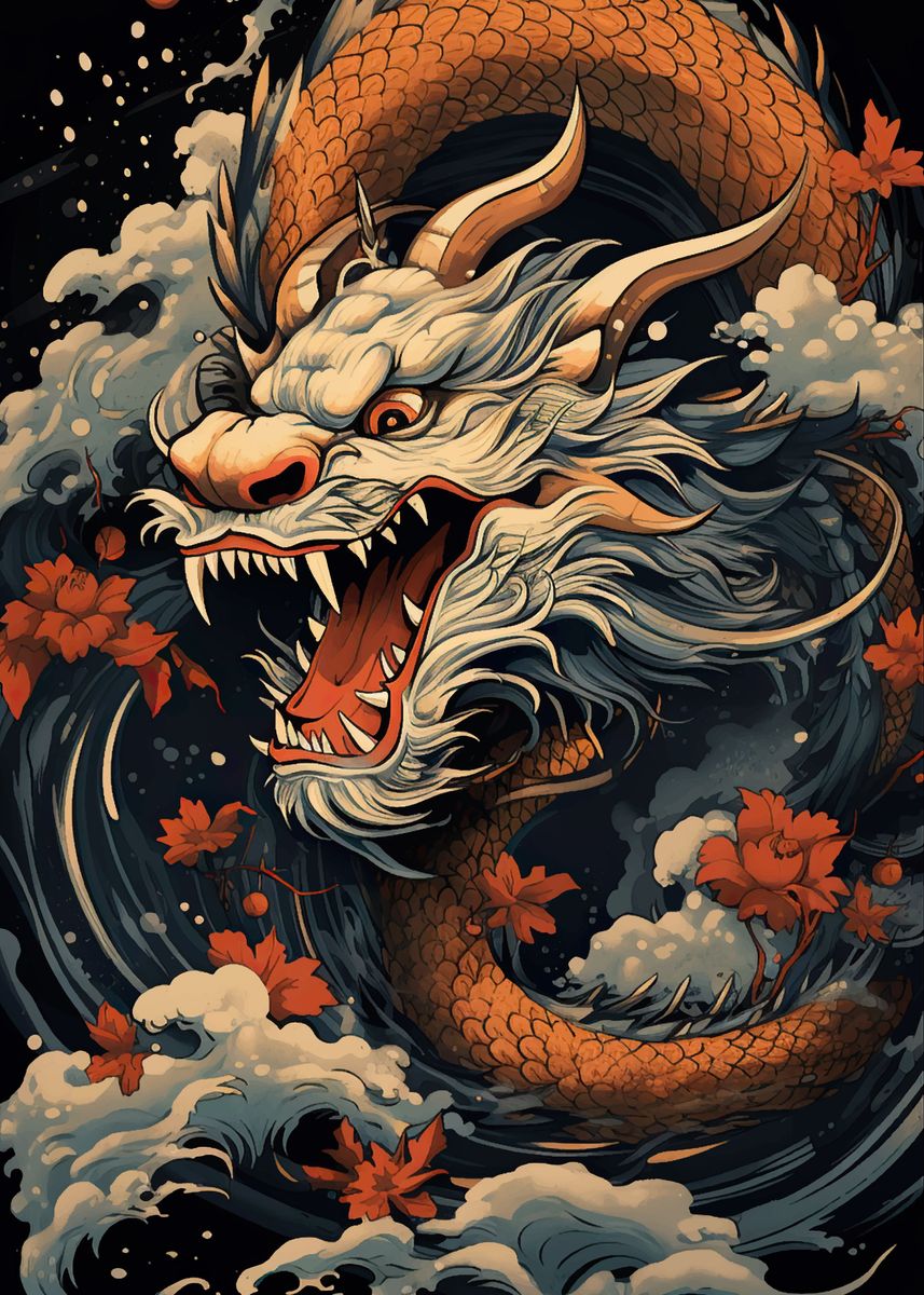 'Chinese dragon ' Poster, picture, metal print, paint by deidrera cheal ...