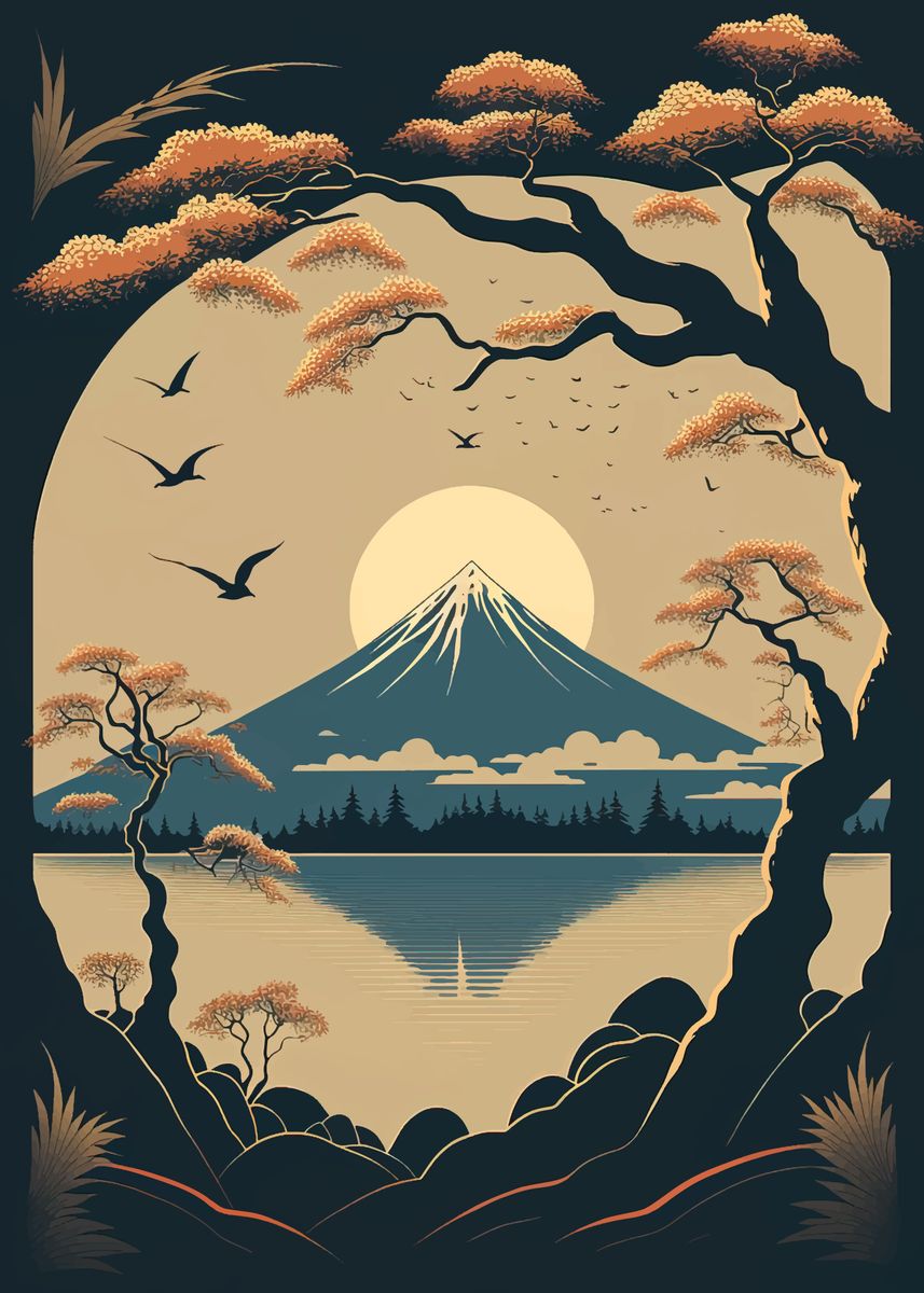 'vintage scape' Poster, picture, metal print, paint by Bernard Duke ...