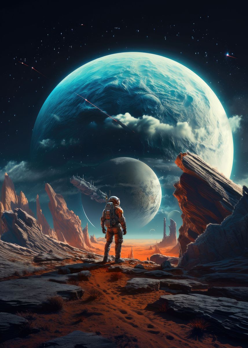 'Futuristic Space Explorer' Poster, picture, metal print, paint by ...