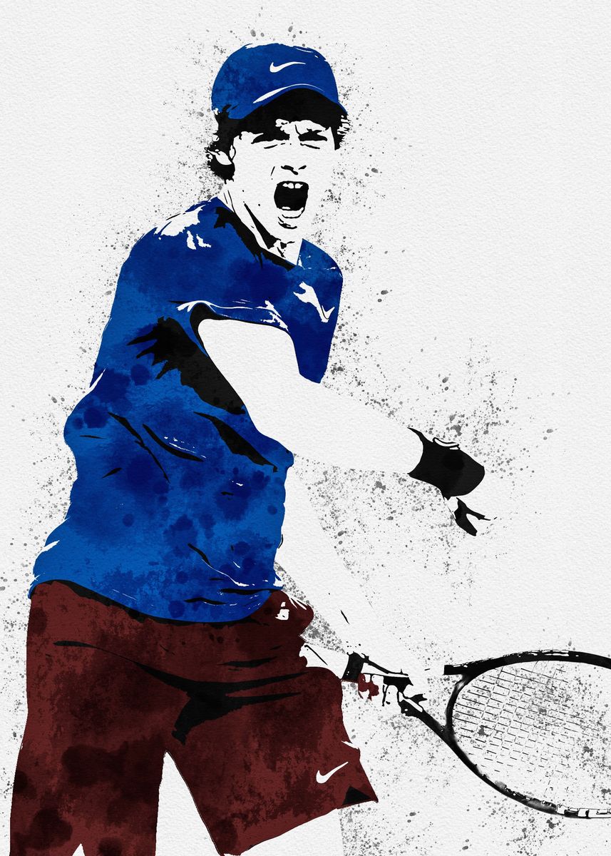 'Jannik Sinner Painting' Poster, picture, metal print, paint by Phan ...