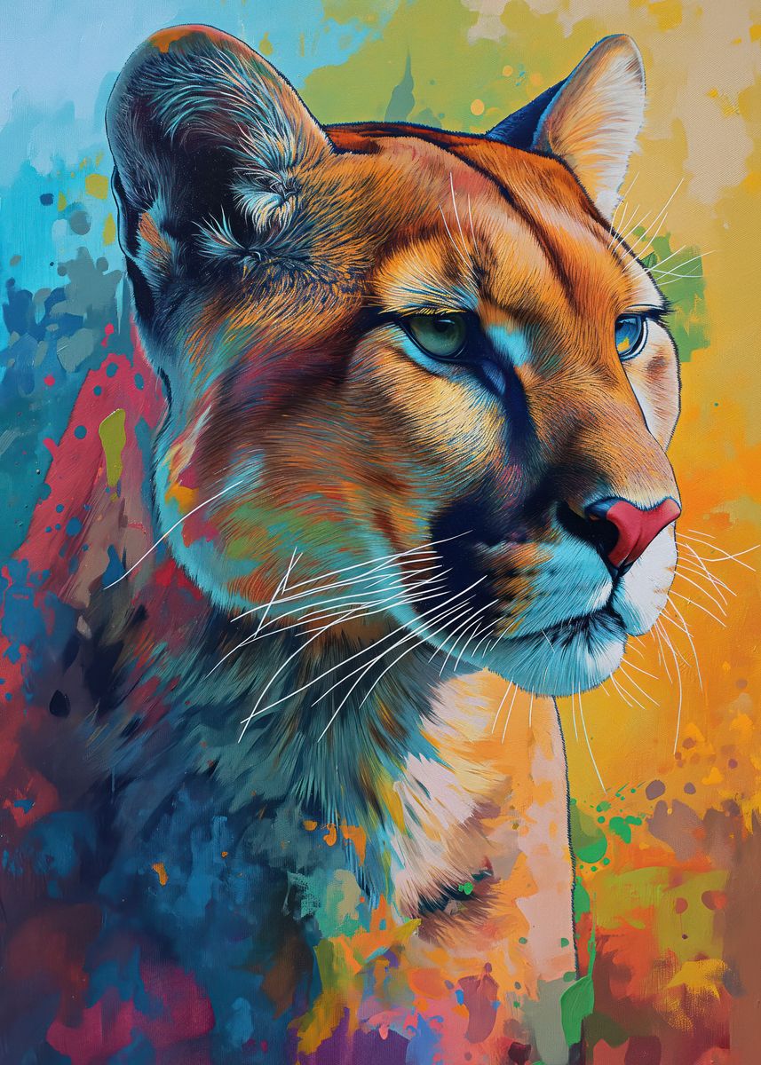 'The Moveable Puma' Poster, picture, metal print, paint by Kingdom of ...