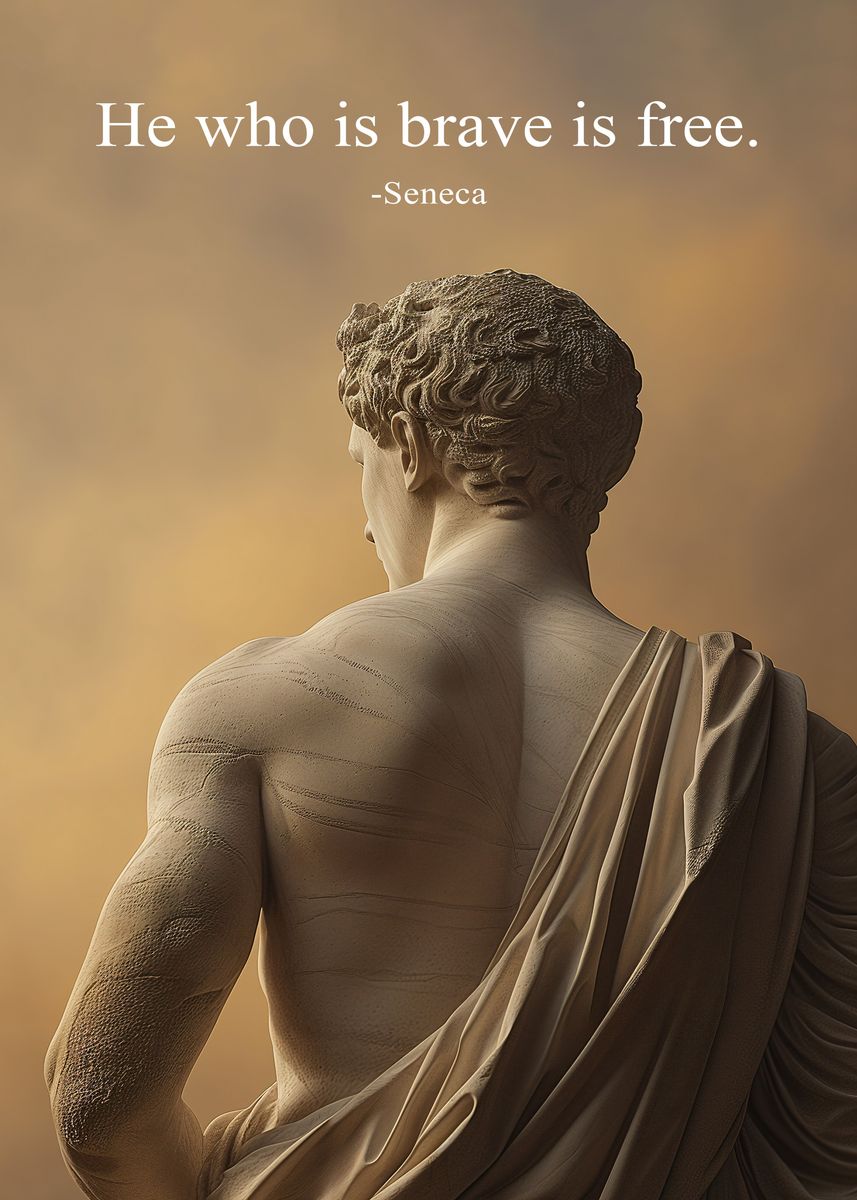 'Seneca Stoic Quote' Poster, picture, metal print, paint by Vars | Displate
