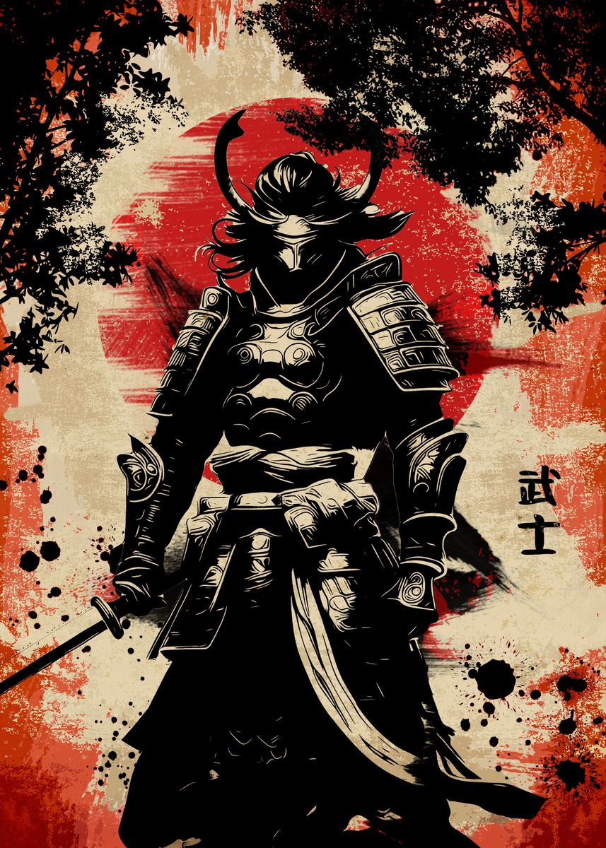 'The Samurai VII' Poster, picture, metal print, paint by NoMans | Displate