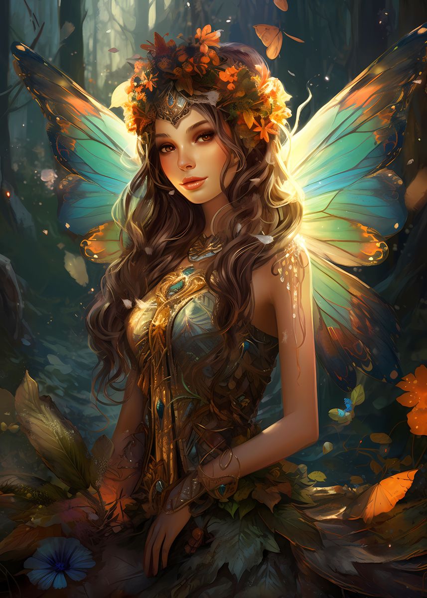 'Colorful Fairy' Poster, picture, metal print, paint by Veraaaa | Displate