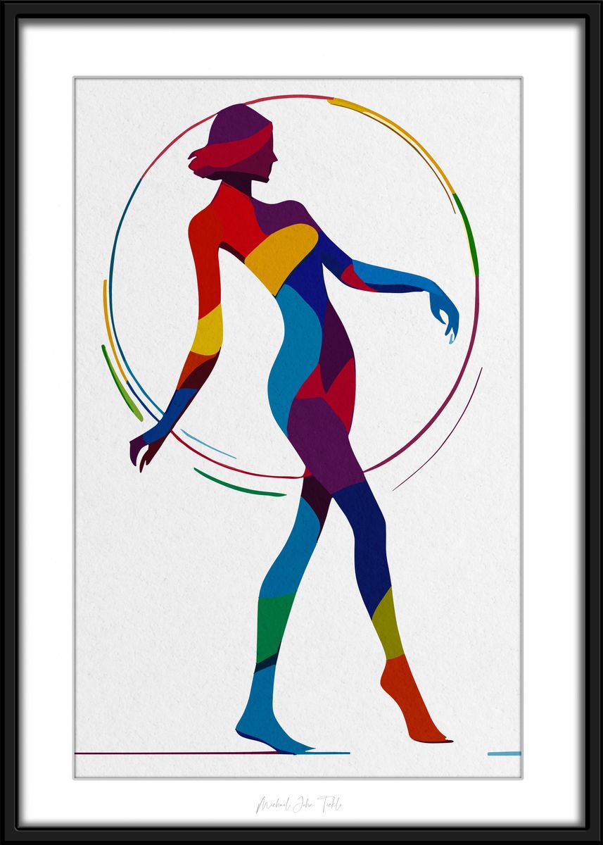 'Abstract Fitness Lady' Poster, picture, metal print, paint by Arts and Minds | Displate