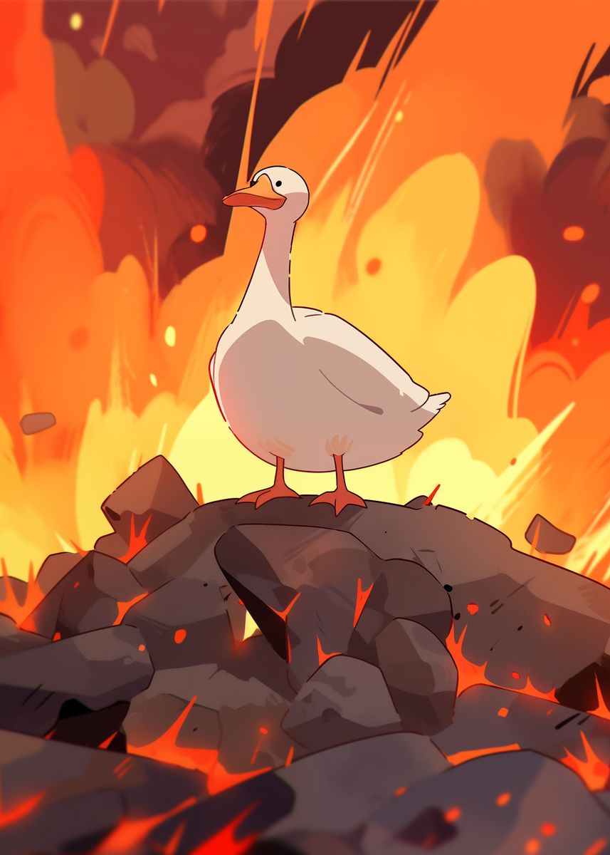 'Goose of the apocalypse ' Poster, picture, metal print, paint by ...