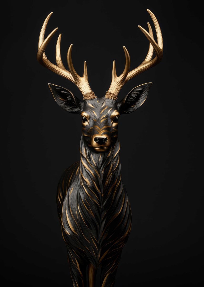 'Gold Dark Antelope' Poster, picture, metal print, paint by Morgan Yon ...