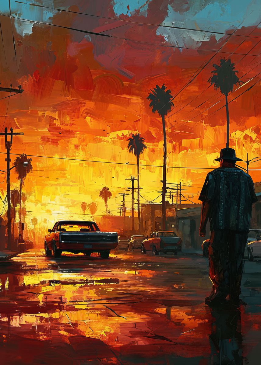 'Sunset Drive Art' Poster, picture, metal print, paint by Tollaru ...