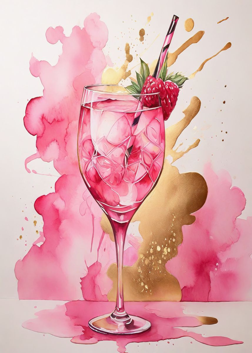'Colorful Cocktail' Poster, picture, metal print, paint by Aicha Ougdi ...