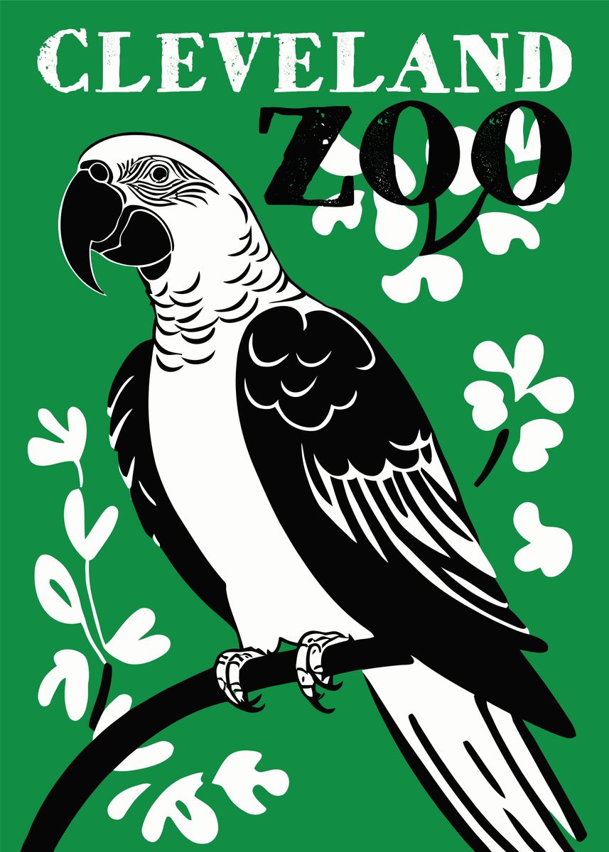 'Cleveland Zoo Retro Poster' Poster, picture, metal print, paint by ...