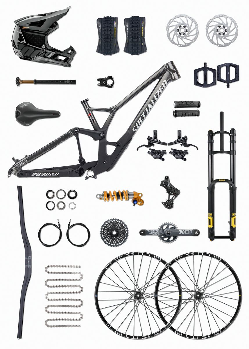 'Downhill MTB Parts' Poster, picture, metal print, paint by MaluBobo ...
