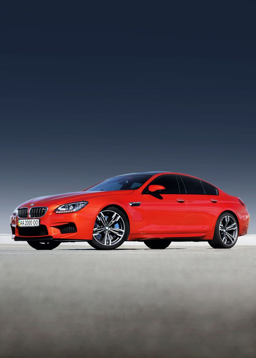 'Red BMW M6 Gran Coupe car' Poster, picture, metal print, paint by ...