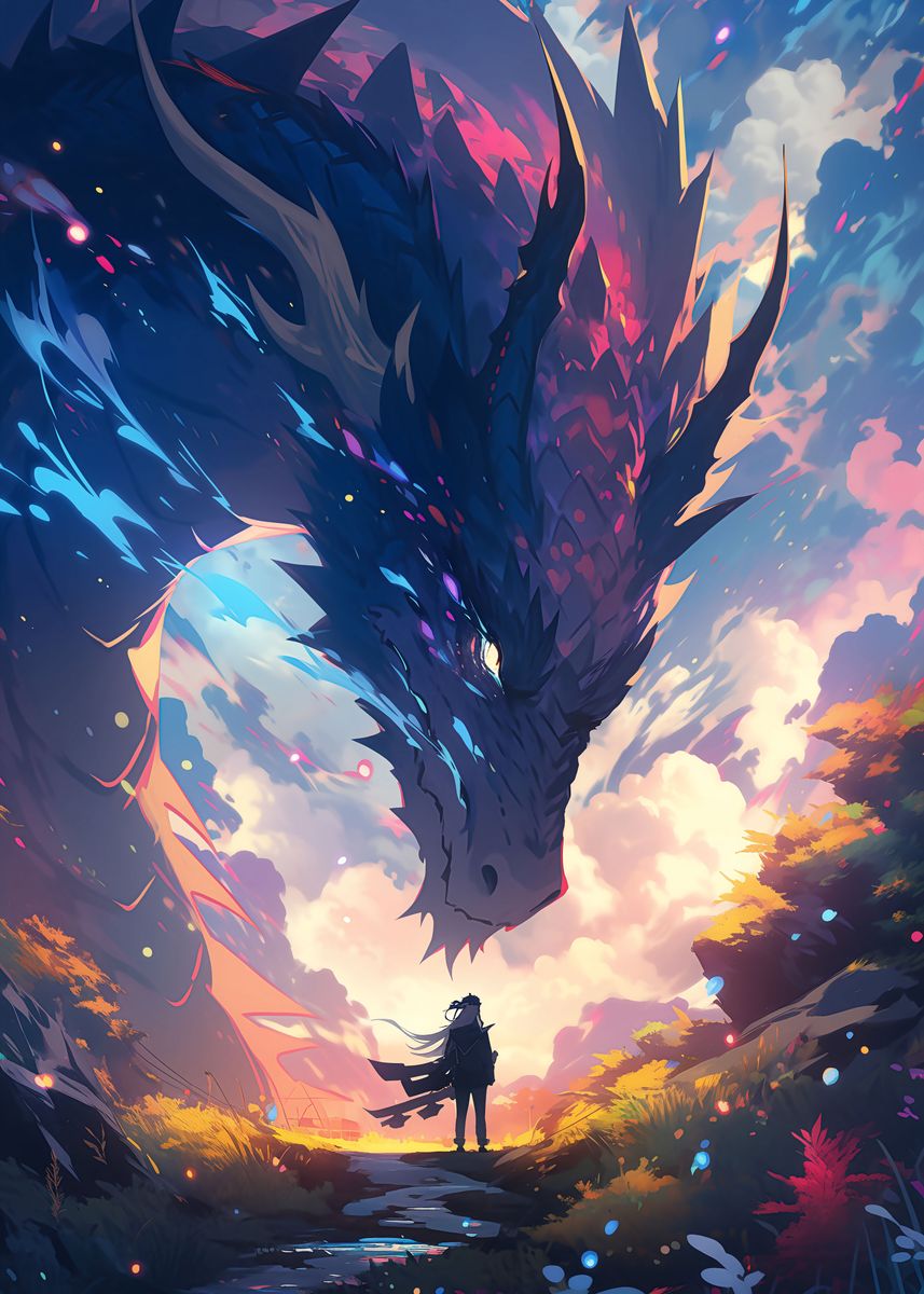 'Dragon ' Poster, picture, metal print, paint by Hako | Displate