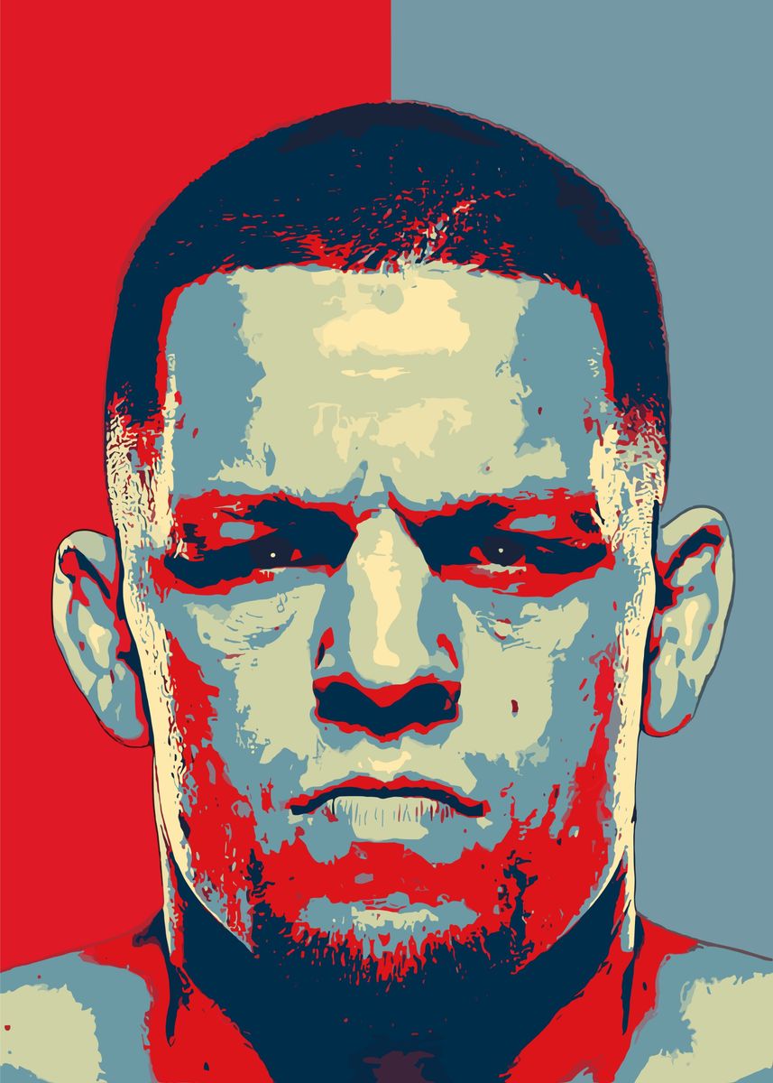 'Nate Diaz' Poster, picture, metal print, paint by Vicky Hanggara ...