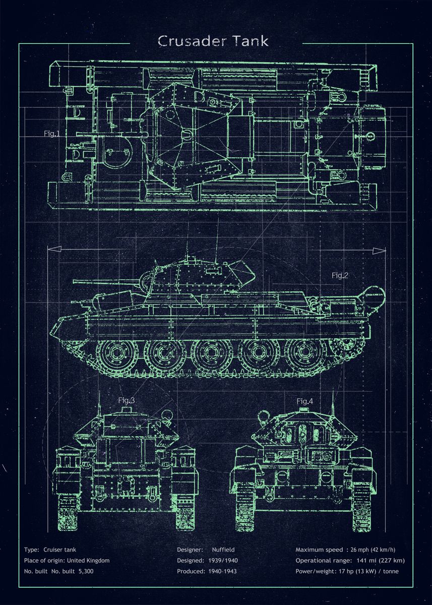 'Crusader Tank' Poster, picture, metal print, paint by DG ArtPrints ...