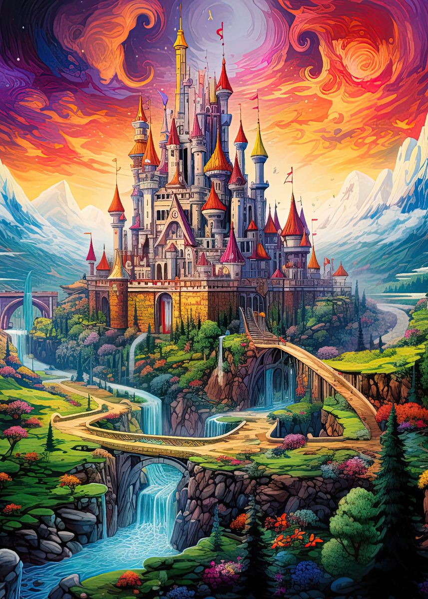 'The castles' Poster, picture, metal print, paint by ErikSchroeder ...