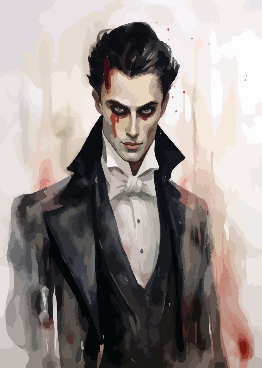 'Vampire Watercolor' Poster, picture, metal print, paint by Nebranix ...