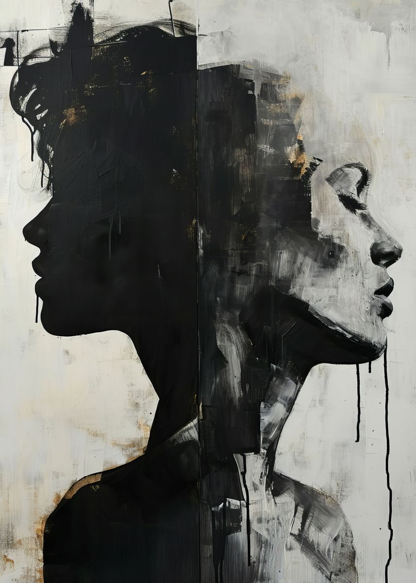 'Duality Faces Art' Poster, picture, metal print, paint by Tollaru ...