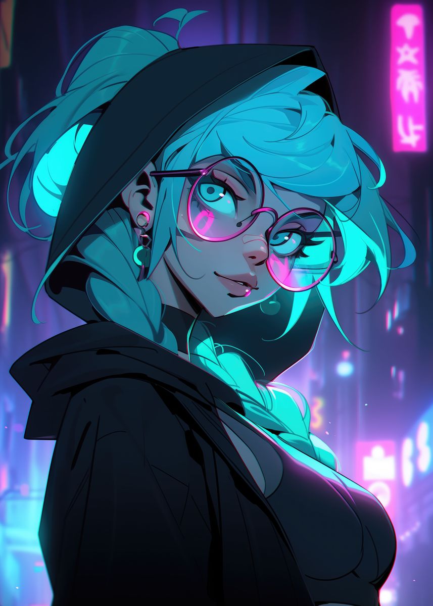 'Cute Gamer Girl' Poster, picture, metal print, paint by NikoB | Displate