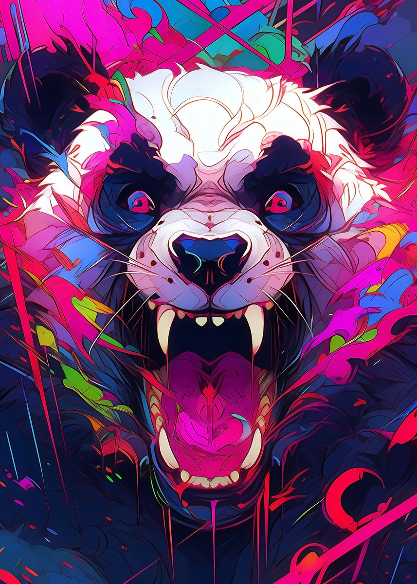 'cute cartoon anime panda' Poster, picture, metal print, paint by OMEGA ...