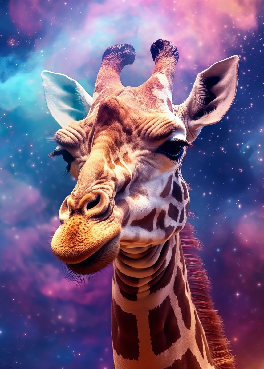 'Fantasy Giraffe' Poster, picture, metal print, paint by Arnas Čemerka ...