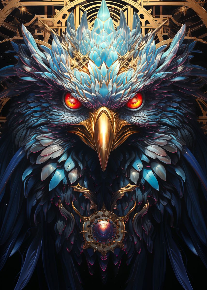 'Intricate Futuristic Owl' Poster, picture, metal print, paint by ...