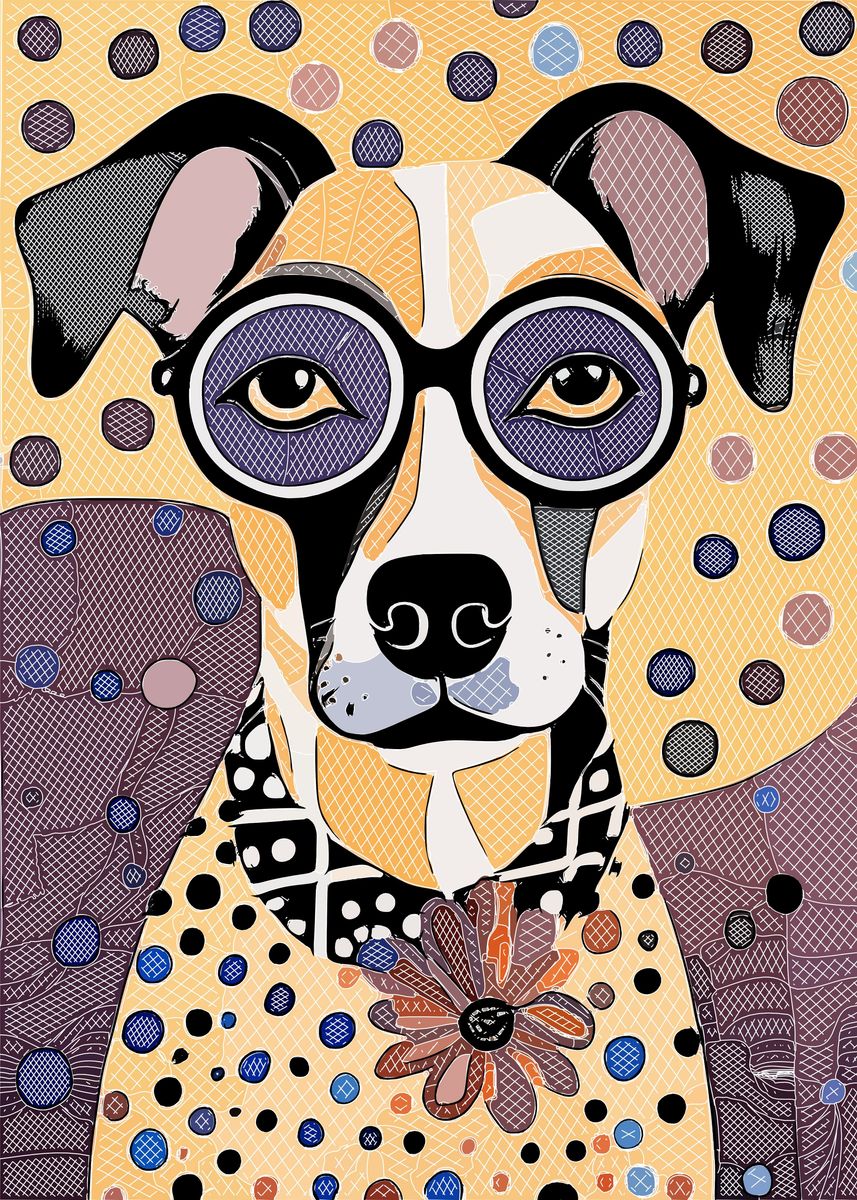 'Geometric Dog Portrait' Poster, picture, metal print, paint by 1x ...