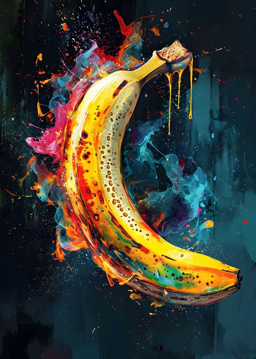 'Abstract Banana Deco Art' Poster, picture, metal print, paint by ...