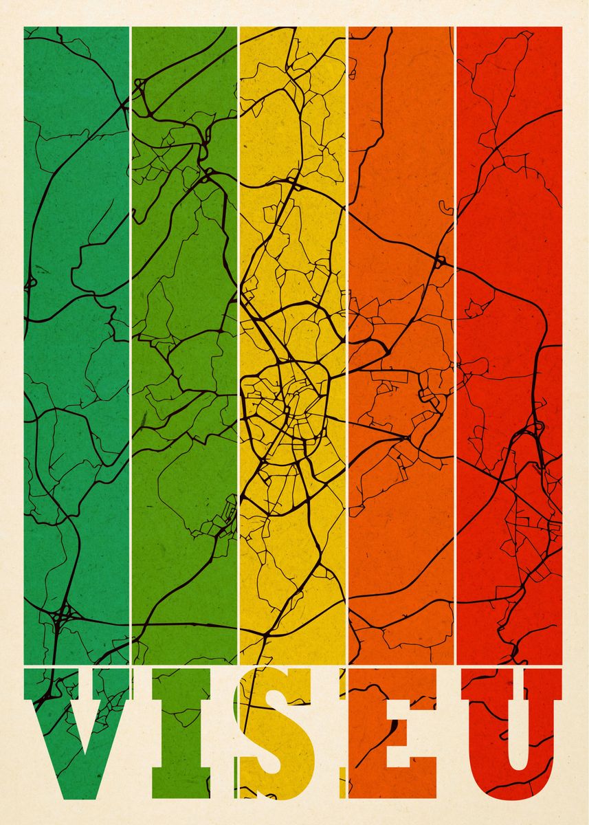 'Viseu Portugal' Poster, picture, metal print, paint by Ryan Proffitt ...