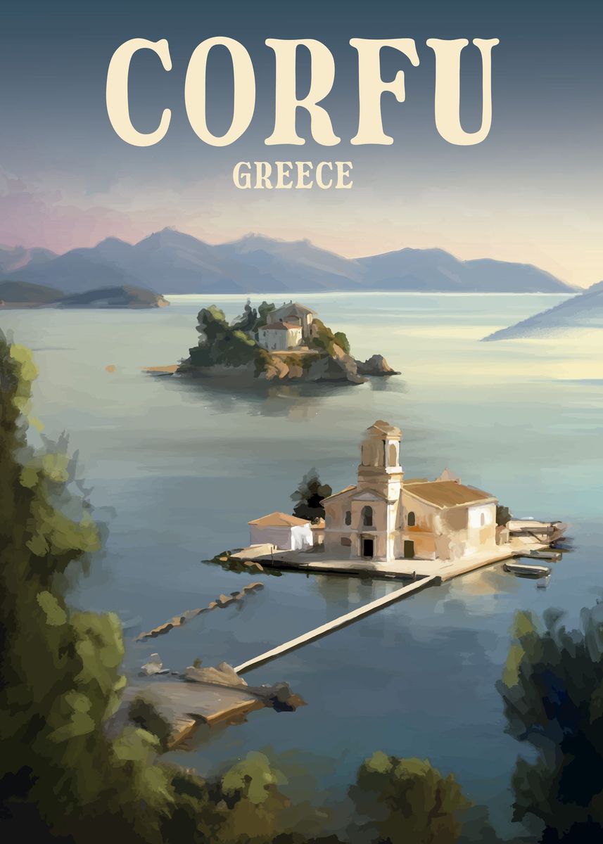 'Corfu Greece Travel' Poster, picture, metal print, paint by Fateh ...