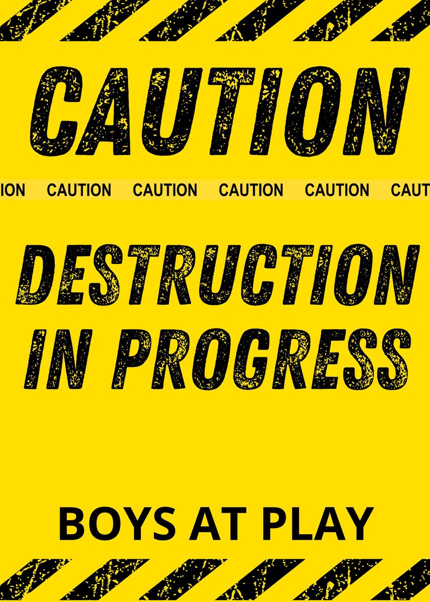 'Caution kids room ' Poster, picture, metal print, paint by EDSON RAMOS ...
