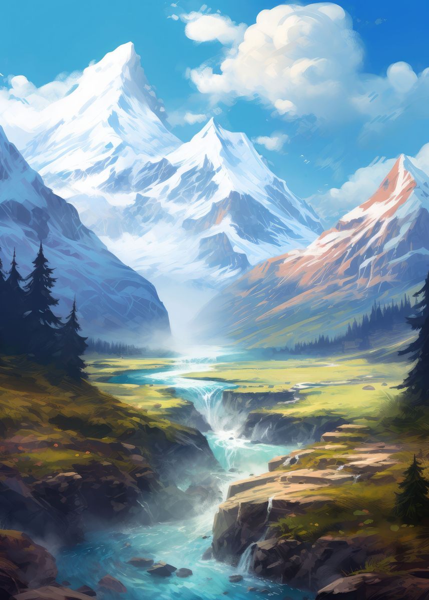 'Nature Landscape' Poster, picture, metal print, paint by royalsigns ...