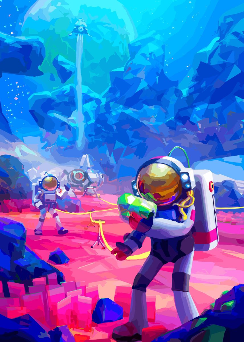 'Astroneer' Poster, picture, metal print, paint by James Bono | Displate