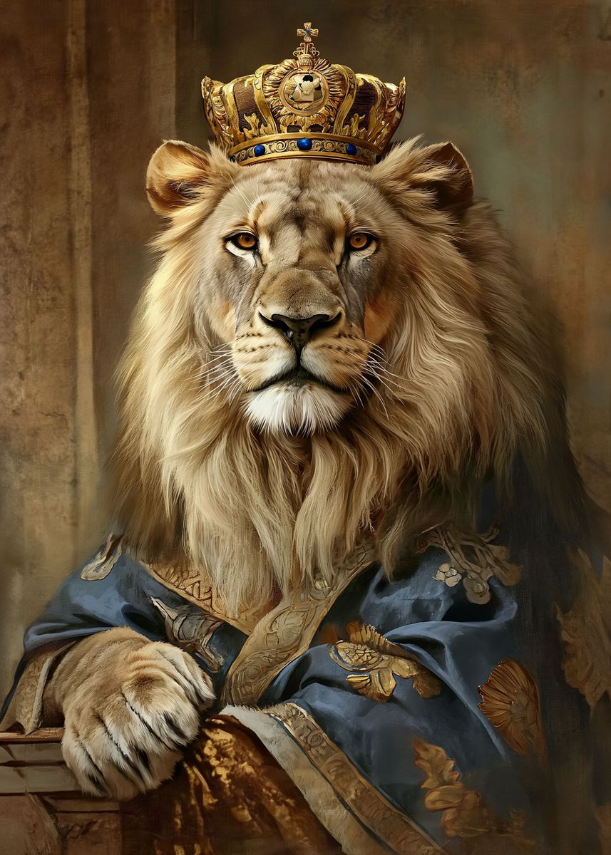 'Classical Lion Majesty' Poster, picture, metal print, paint by ...