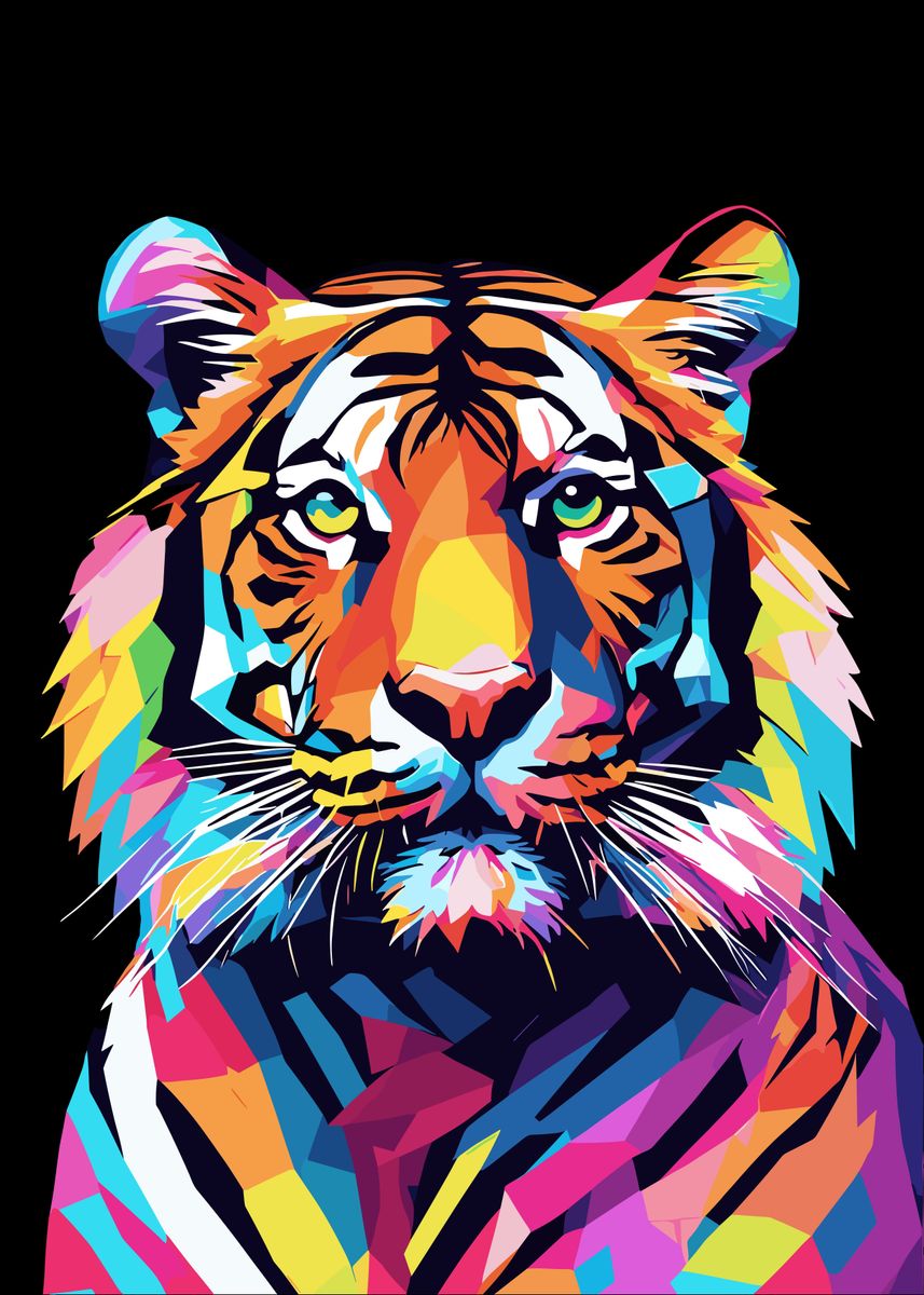 'Tiger Pop Art' Poster, picture, metal print, paint by MASTER HOLLOW ...