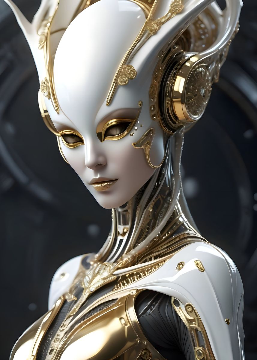 '001 Biomechanical Android' Poster, picture, metal print, paint by ...