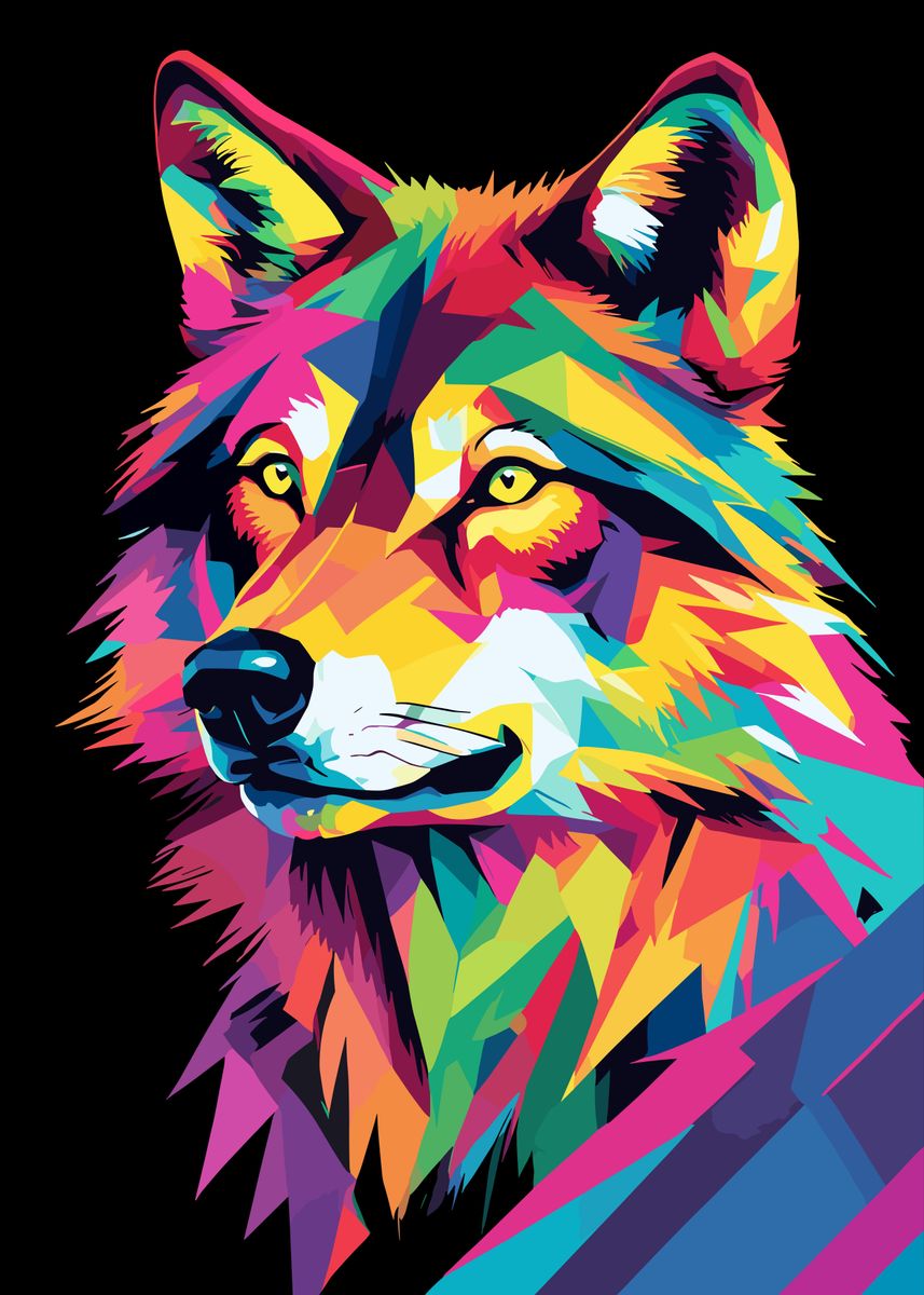 'Wolf Pop Art' Poster, picture, metal print, paint by MASTER HOLLOW ...