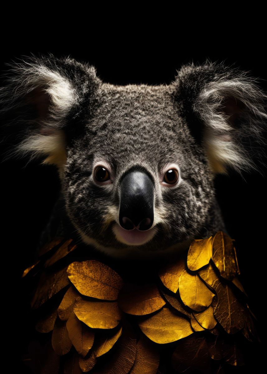 'Koala Gold Dark' Poster, picture, metal print, paint by Morgan Yon ...