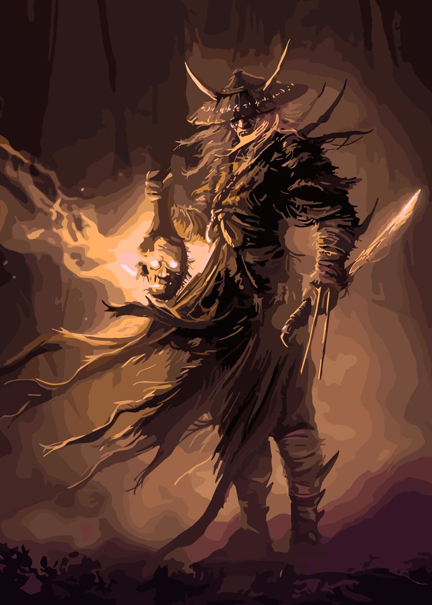 'samurai knight' Poster, picture, metal print, paint by Slamet Riyadi ...