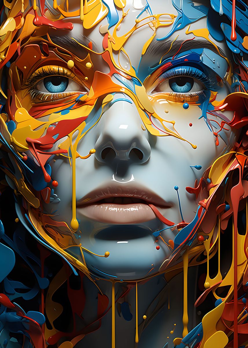'Surreal Woman Watercolor' Poster, picture, metal print, paint by ...