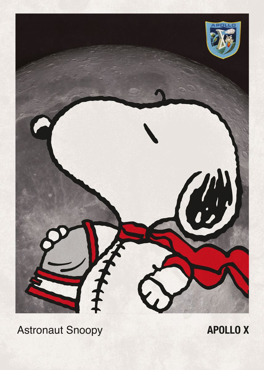 'Astronaut Snoopy' Poster, picture, metal print, paint by Peanuts ...