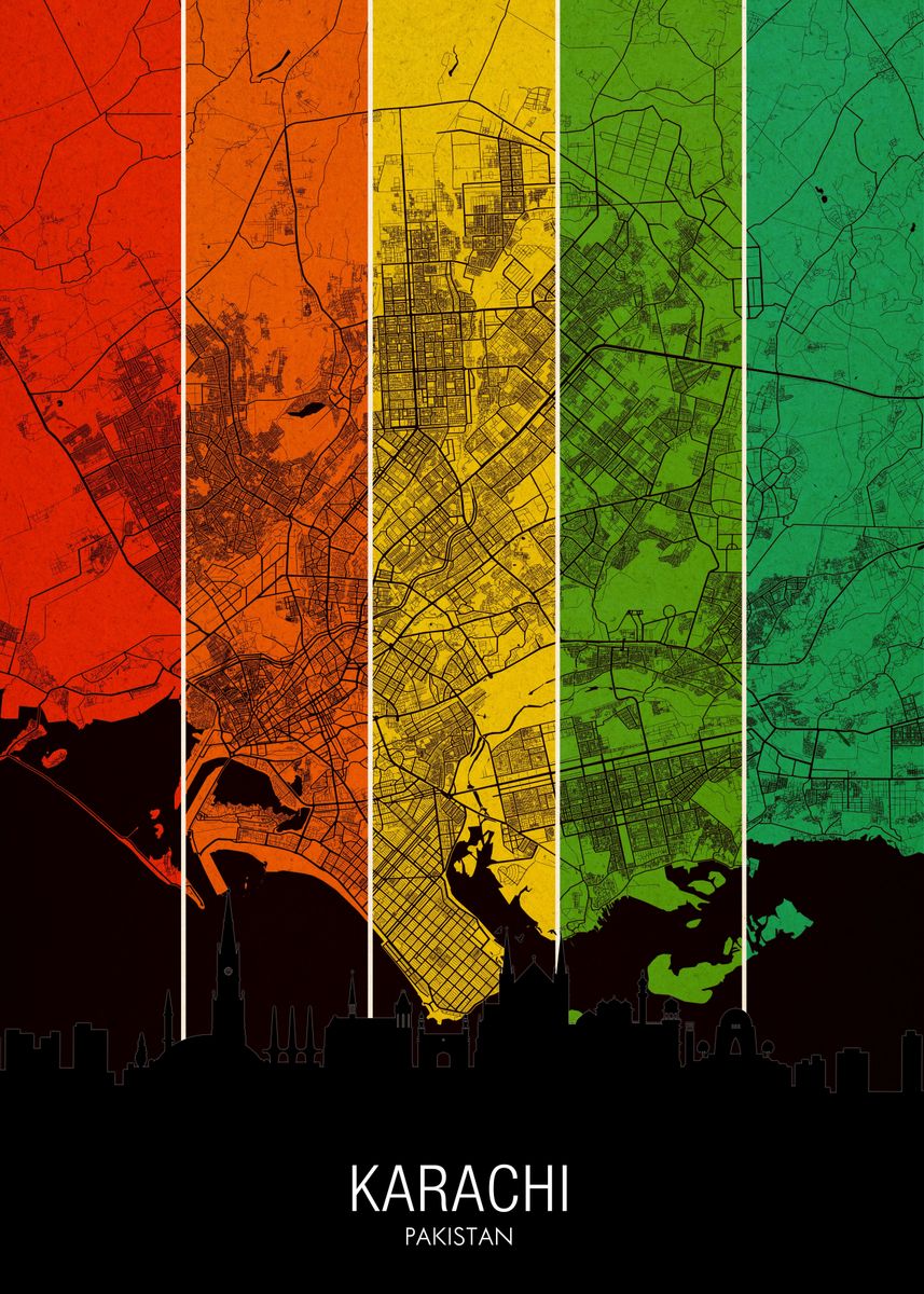 'Karachi Pakistan' Poster, picture, metal print, paint by Johnson Adela ...