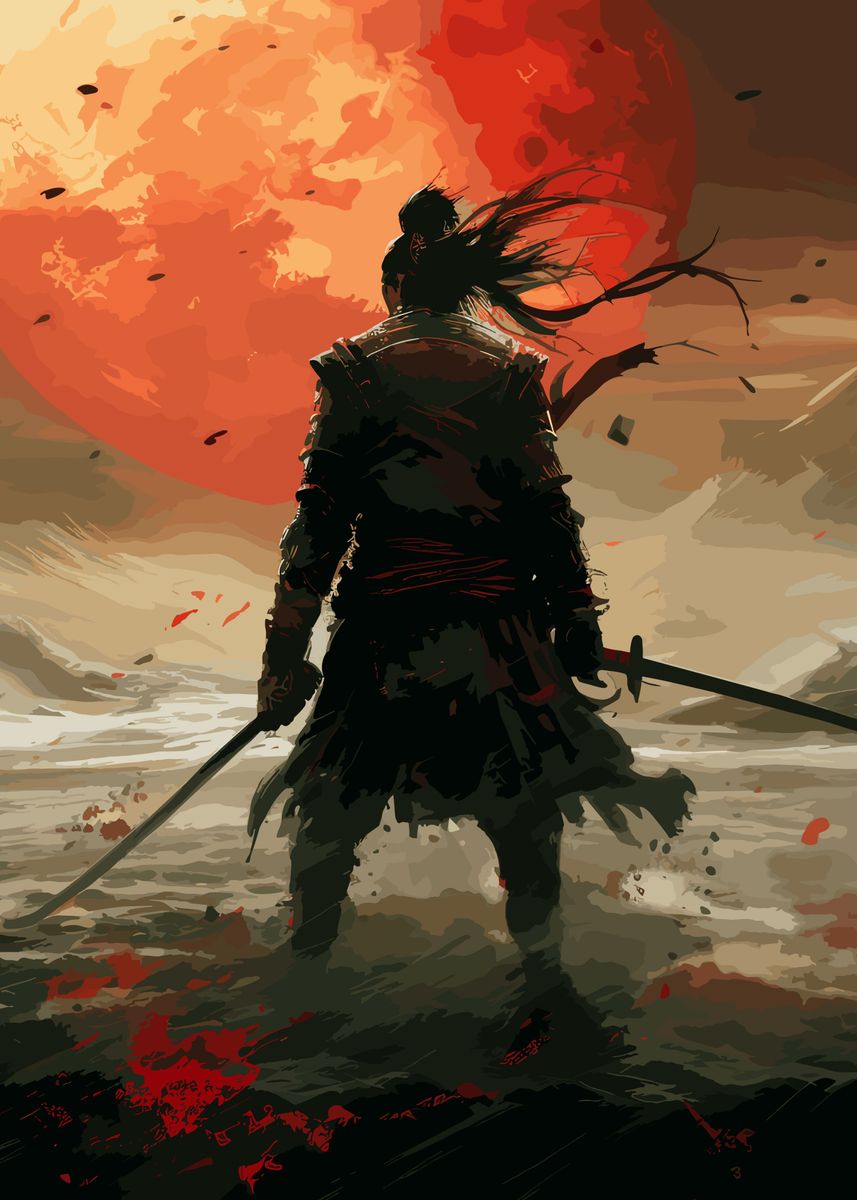 'samurai knight' Poster, picture, metal print, paint by Slamet Riyadi ...