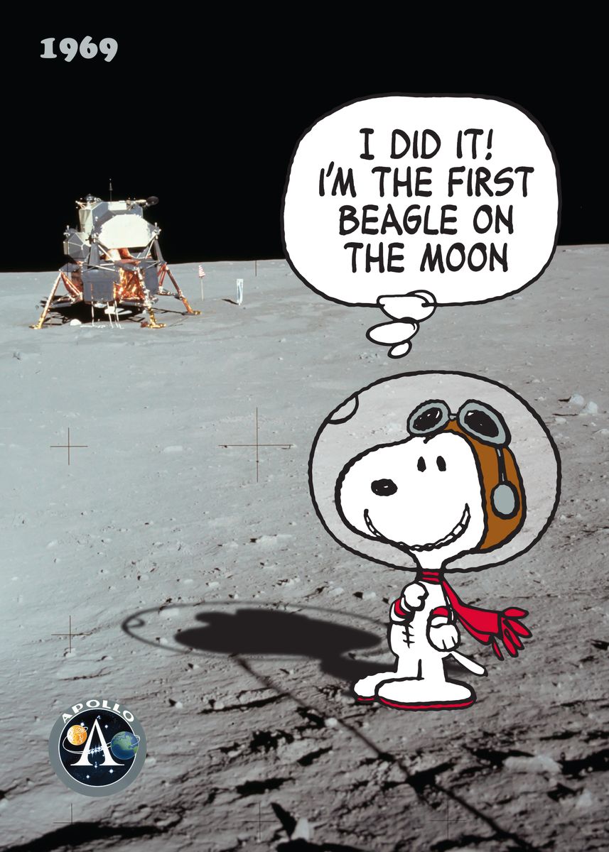 'First Beagle on the Moon' Poster, picture, metal print, paint by ...