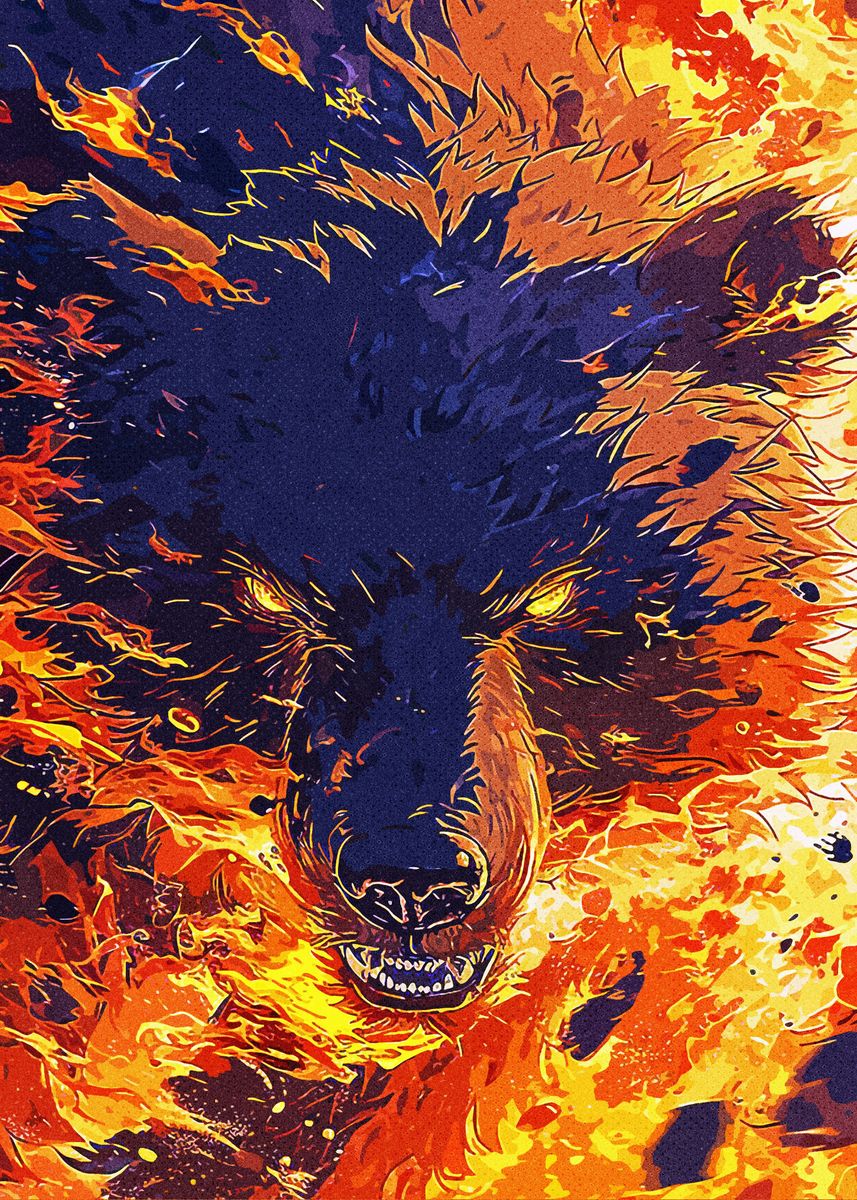 'Fire Bear' Poster, picture, metal print, paint by Magnum Attack | Displate